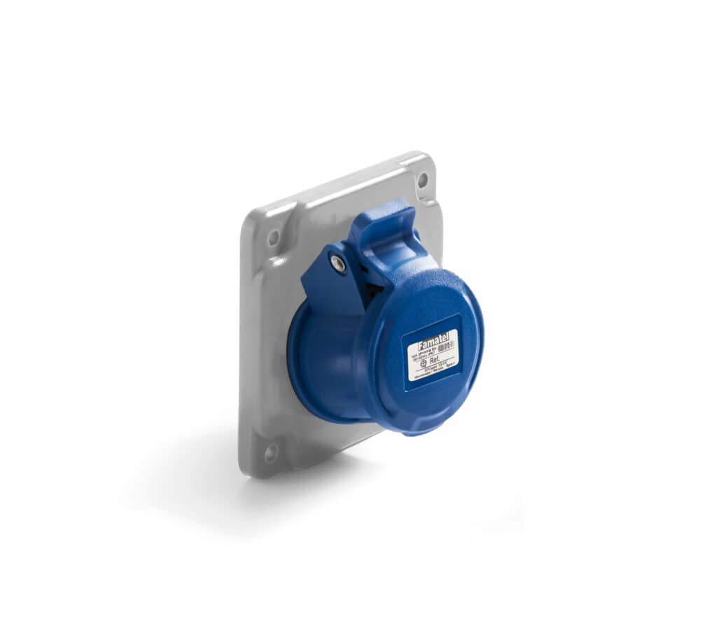 TOMACORRIENTE INDUSTRIAL EMPOTRABLE 2P+T 32A 220V 6H IP67 | Ingelcom